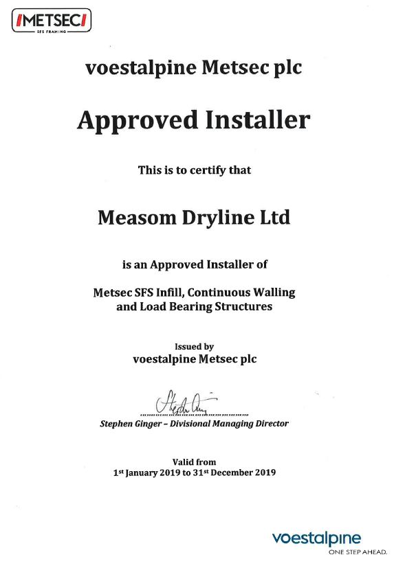 Approved installers of Metsec | Measom